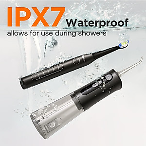 Bitvae Water Dental Flosser Teeth Picks - Cordless Water Flosser for Teeth - 5 Modes Sonic Electric Toothbrush,Upgraded Water Dental flosser Pick