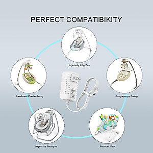 Replacement Charger for Fisher Price/Ingenuity Baby Swing, 6V DC/AC Power Charging Cord 10Ft