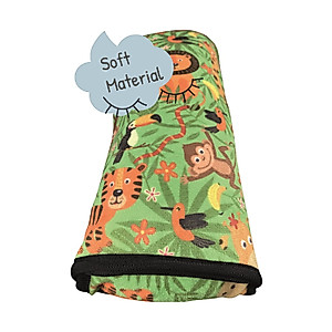 HECKBO Jungle car Travel Pillow for Children - Machine Washable - Soft and Cuddly car Seatbelt Pillow Cover Pillows Protection car Pillow, Travel Pillow, Vacation - 11.81” x 4.72”