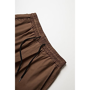 THWEI Mens Cargo Pants Casual Joggers Athletic Pants Cotton Loose Straight Sweatpants Brown L