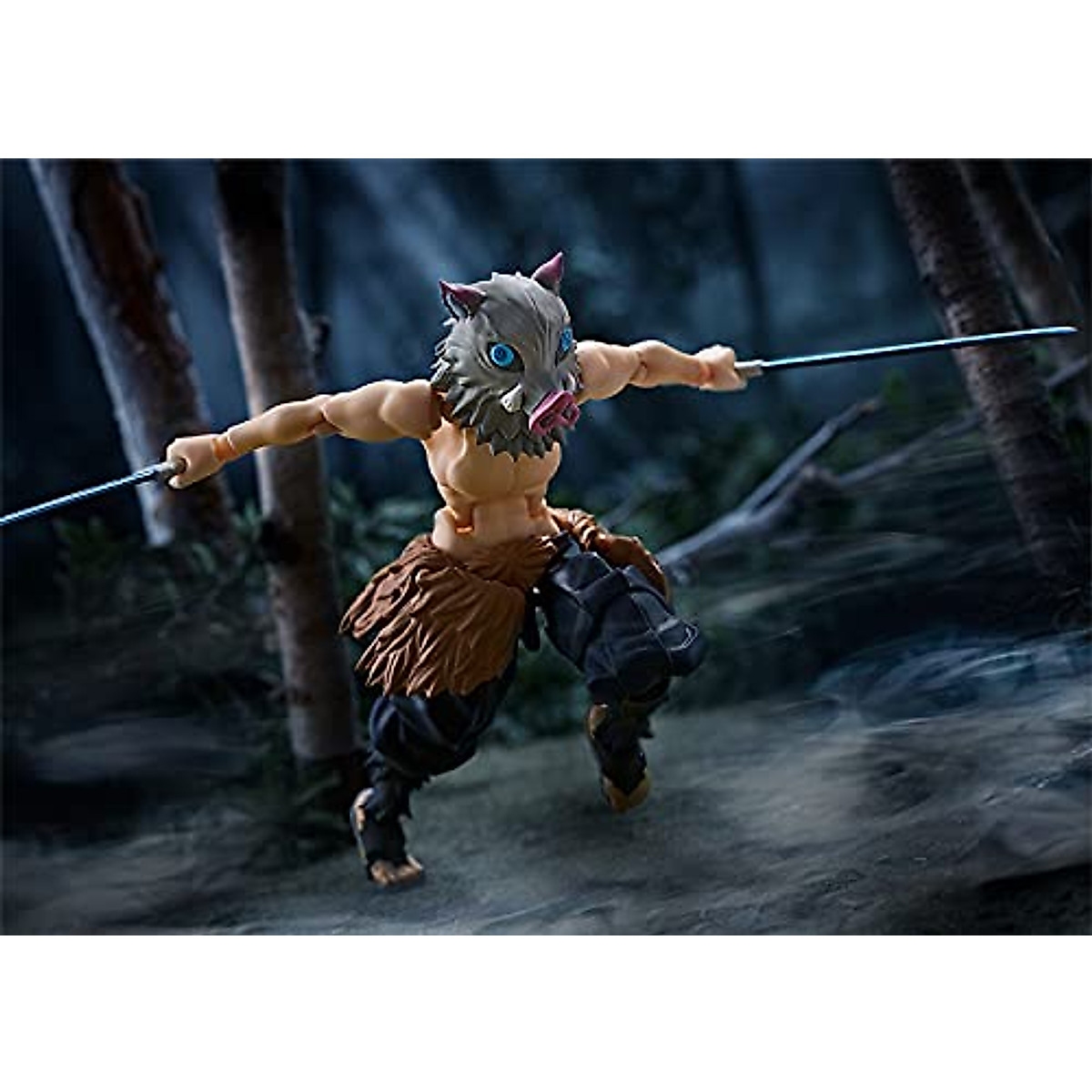 Max Factory Demon Slayer: Kimetsu no Yaiba Inosuke Hashibira Deluxe Figma Action Figure, Multicolor