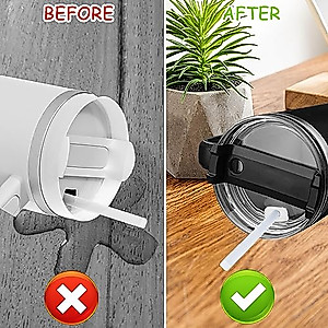 2Pcs Silicone Spill Stopper Set for Stanley, Reusable Leak Stopper Spill Proof Stopper Cup Straw Topper, 2 In 1 Leakproof Straw Topper Cup Straw Cover for Stanley Tumblers Cup Accessories (Clear)