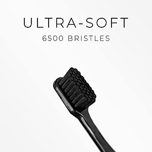Habit Toothbrush | Ultra-Soft | 6500 Bristles | Travel Cover | Gentle Cleaning with Ergonomic Head | (3 Pack, Black)
