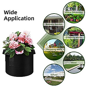 WHATWEARS 12-Pack 10 Gallon Plant Grow Bags, Thickened Nonwoven Fabric Pots with Handles, Vegetable Planter Bags Containers, Cloth Planters for Garden Vegetable/Flower/Plant/Fruits Outdoor (Black)