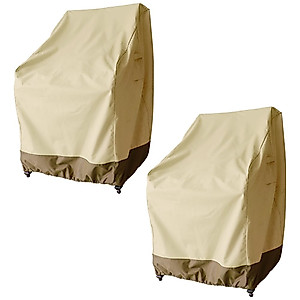 Rutile Patio Chair Cover Outdoor Furniture Covers Waterproof Fits up to 29W x 30D x37.5H inches, Outdoor Patio Rocking Swivel Chair Covers, 2Pack