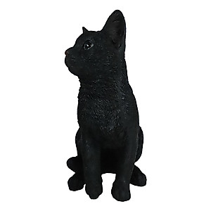 Ebros Large Lifelike Pawing Mystical Black Cat Statue 11.75" Tall with Glass Eyes Hand Painted Realistic Feline Cat Figurine Crazy for Cats Decor Sculpture Home Decorations Pet Memorial