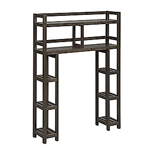 New Ridge Home Goods New Ridge Home Solid Wood Over The Toilet Bathroom Storage, ESPRESSO