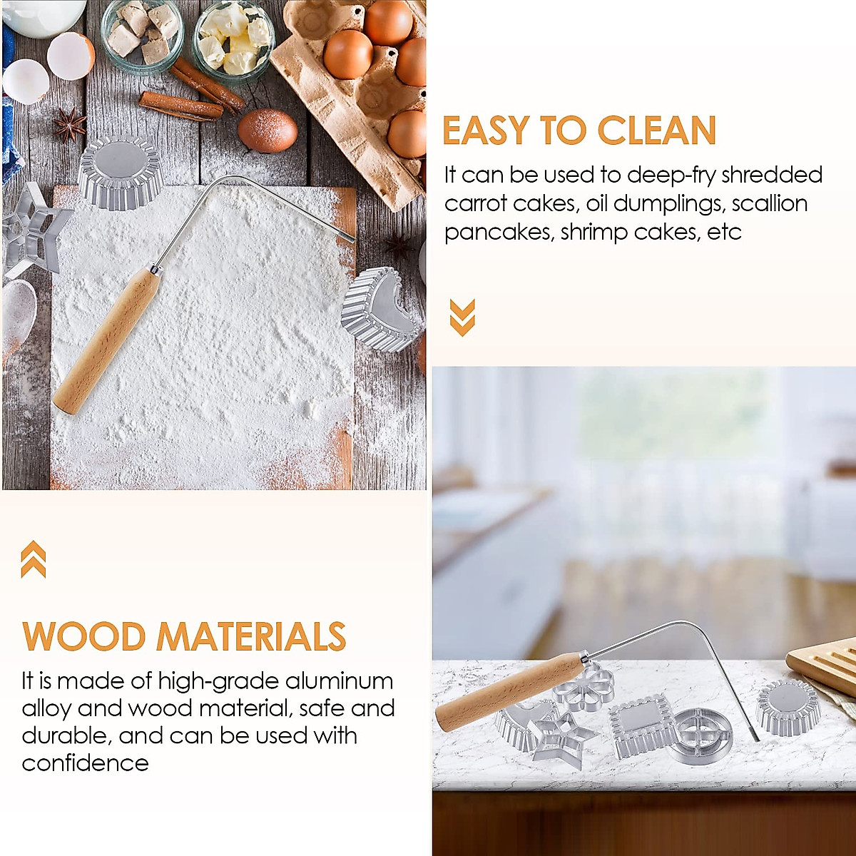 7 Pieces Rosettes Timbale Set, Rosette Iron Set with Handle, Lotus Flower Bunuelos Cookie Maker Mold, Funnel Cake Maker Kit…