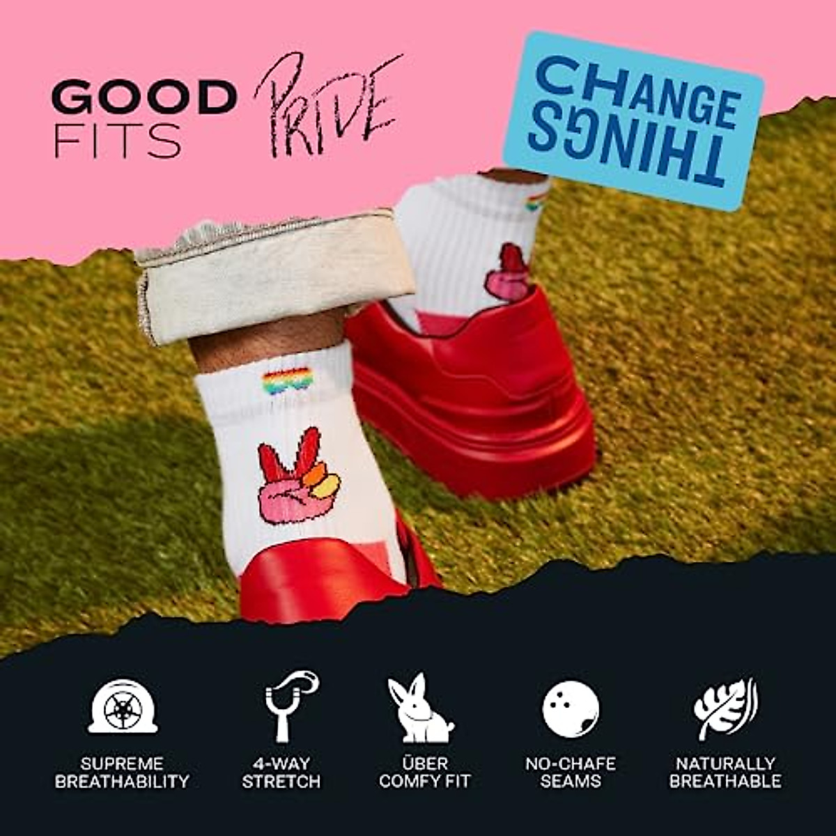 Pair of Thieves Super Soft Men’s Pride Trunks, Breathable Gay Pride Underwear with Moisture-Wicking, Quick Dry Fabric, Bow Down, XX-Large