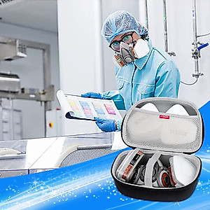 kawazey [ Reusable Half-Mask Respirator Case] Hard Travel storage Case Replacement for 3M Reusable Face Piece 6100/6200/Series [Black]