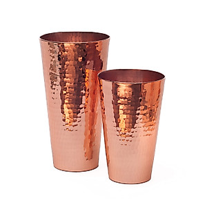 Sertodo Copper Boston Maraka Cocktail Shaker Set, Hand Hammered 100% Pure Copper, 18 oz Cup, 30 oz Cup