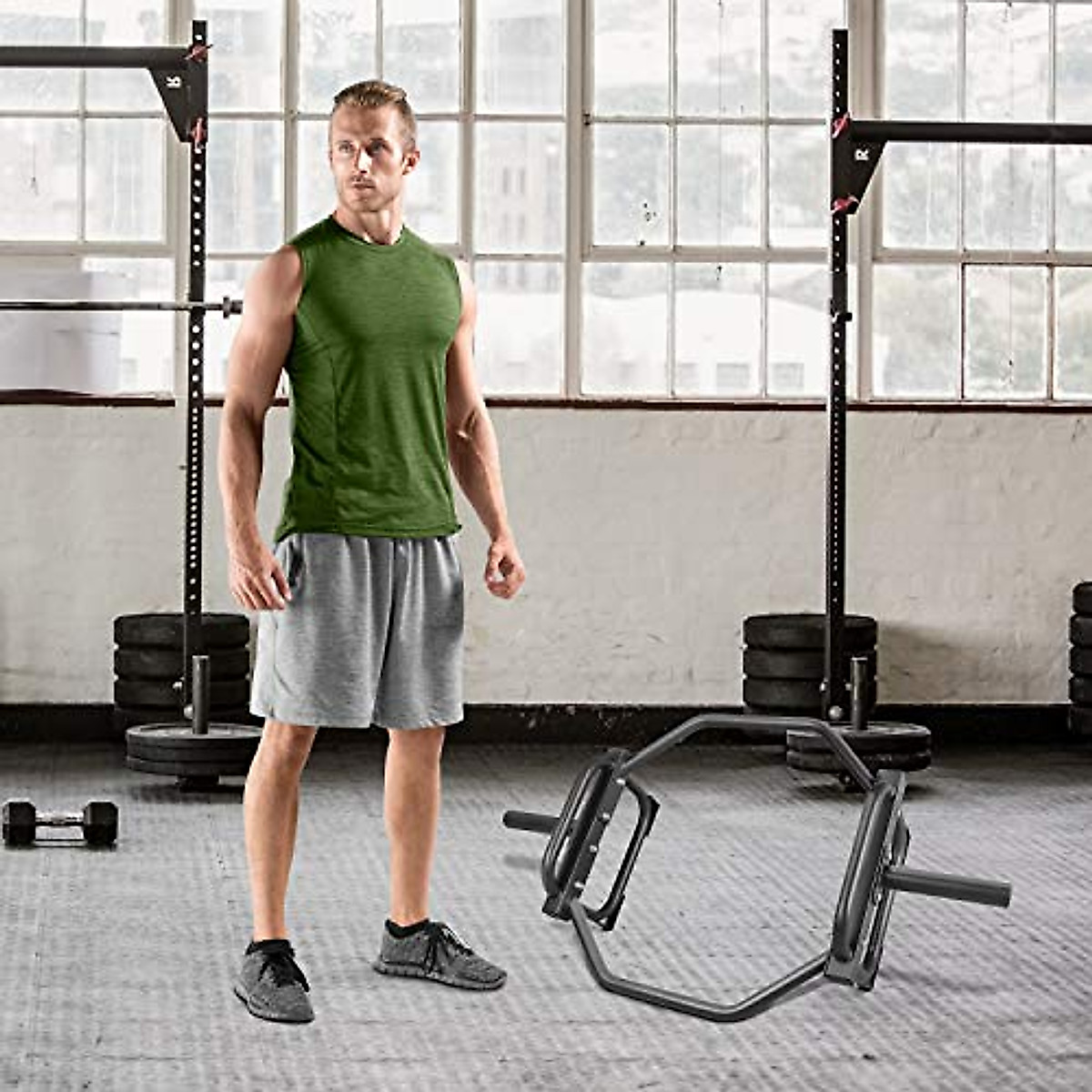 CAP Barbell Olympic Trap Bar, Hex Bar, Shrug Bar, Deadlift Bar, Black, 50 inches