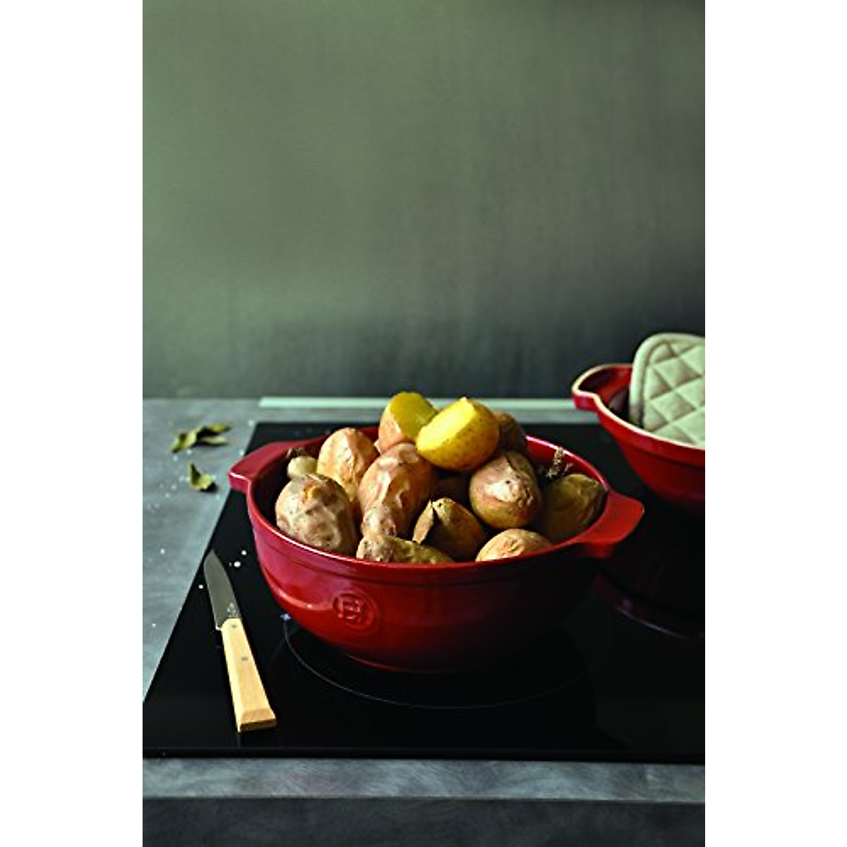 Emile Henry Ceramic Bread/Potato Cooker | Burgundy