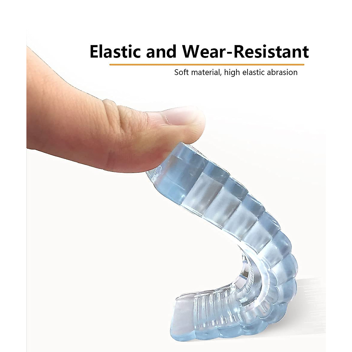 Oksdown 4 Pack Clear Rubber Door Stopper Wedge Sturdy Door Stop Stackable Anti Slip Heavy Duty Silicone Transparent Doorstop for Floor Patio