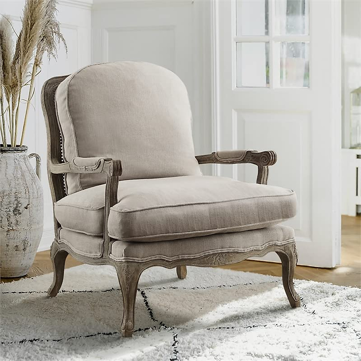 Homelegance Parlier Show Wood Accent Chair, Neutral
