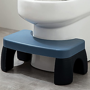 Housoutil Potty Toilet Stool Squatting Poop Stool Baby Step Stool for Bathroom Non-Slip Potty Stool for and Adults in Bathroom Toilet Blue