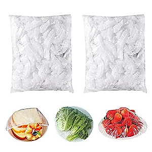 Homelove Fresh Keeping Bags, 200pcs Food Covers, Reusable Elastic Food Storage Covers, Plastic Sealing Elastic Stretch Adjustable Bowl Lids, Universal Kitchen Wrap Seal Bags for Cover Food