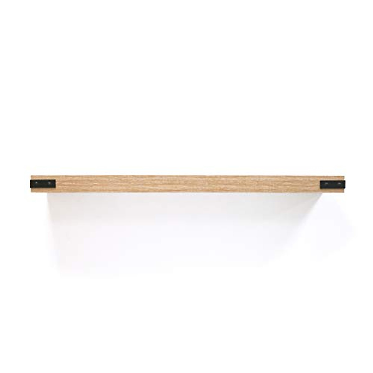 InPlace 36" W x 9.25" D x 2" H Oak Floating Shelf with Metal Corners 9602068E