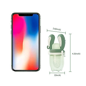 KidsMe Baby Food Feeder - Silicone Baby Fruit Feeder, Baby Feeding Supplies for Fresh Mesh Food and Fruits, BPA-Free Soothing Teething Pacifiers Teether Toys for Babies of 6-24 Months Toddlers Infants