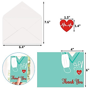 Medical Thank You Cards for Nurses Doctors 36Pcs Medical Cards Healthcare Workers Cards Thank You Doctor Cards with Envelopes and Stickers