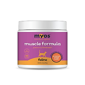 MYOS Feline Muscle Formula - Powered by Fortetropin for Senior Cats - Aids Weight Gain, Muscle Growth & Mobility Support - Natural, Cat Nutritional Supplement - 180 Servings
