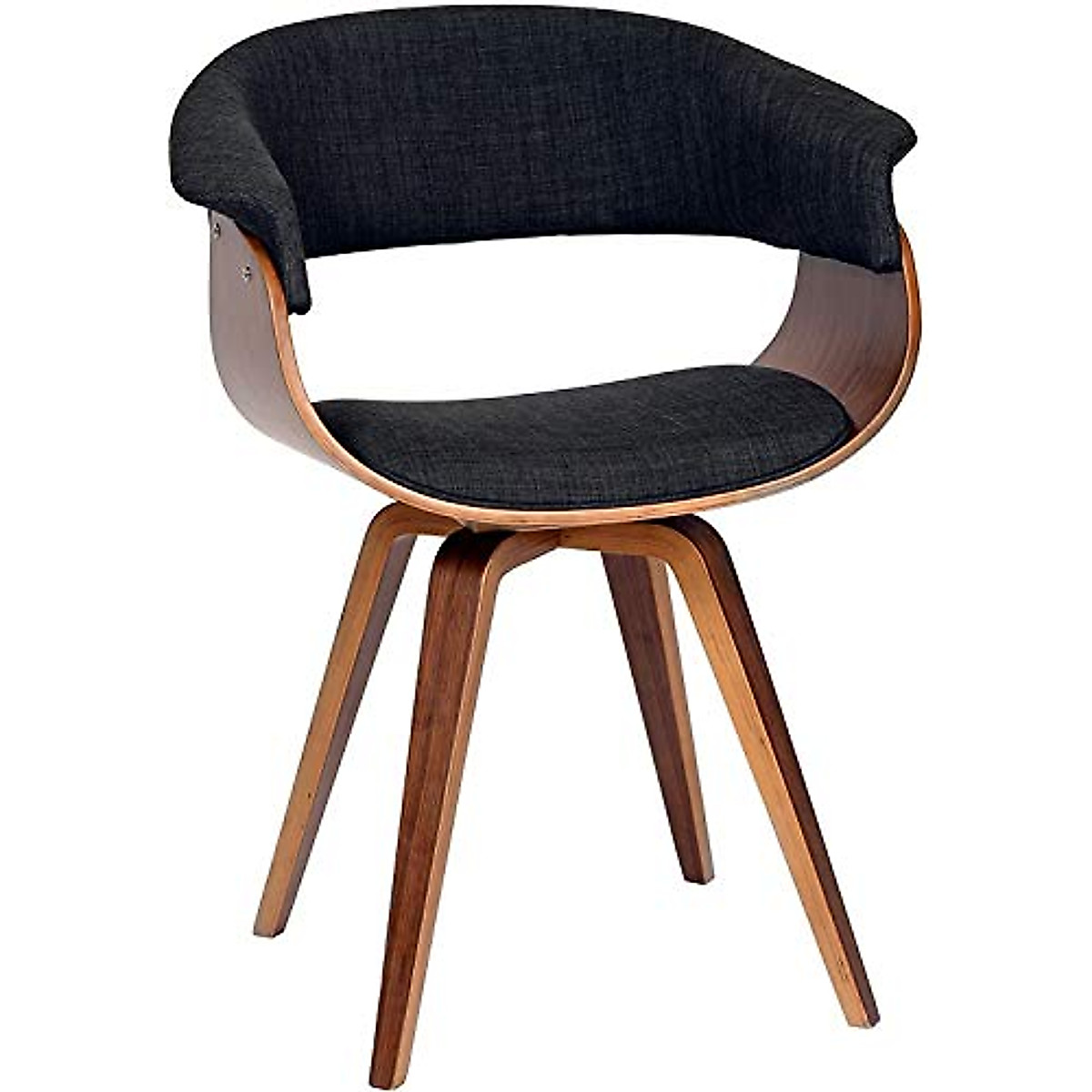 Armen Living Summer Chair in Charcoal Fabric and Walnut Wood Finish, 31" x 25" x 22"