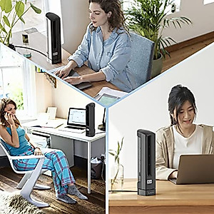 Lasko Air Stik Oscillating Tabletop Fan, Ultra-Slim Design, 2 Quiet Speeds, for Bedroom, Dorm Rooms, Office, 14", Black, T14200