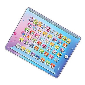 Mothinessto Kids Learning Tablet, Full English Teaching Learning Machine Anti Blue Light Touch Voice Tablet Appearance for Kindergarten