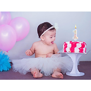 EAKE 1 Birthday Candle Macaron Glitter 3D Number 1 Candles for Birthday Cakes Girl Women Sweet Theme One Years Old Birthday Wedding Anniversary Party Cake Decoration