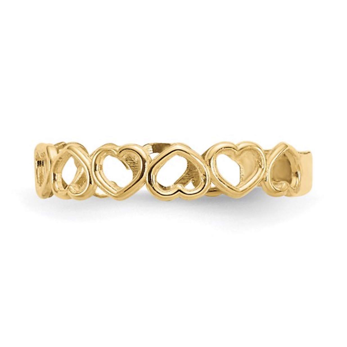 Nina's Jewelry Box 14k Yellow Gold Open Hearts Toe Ring