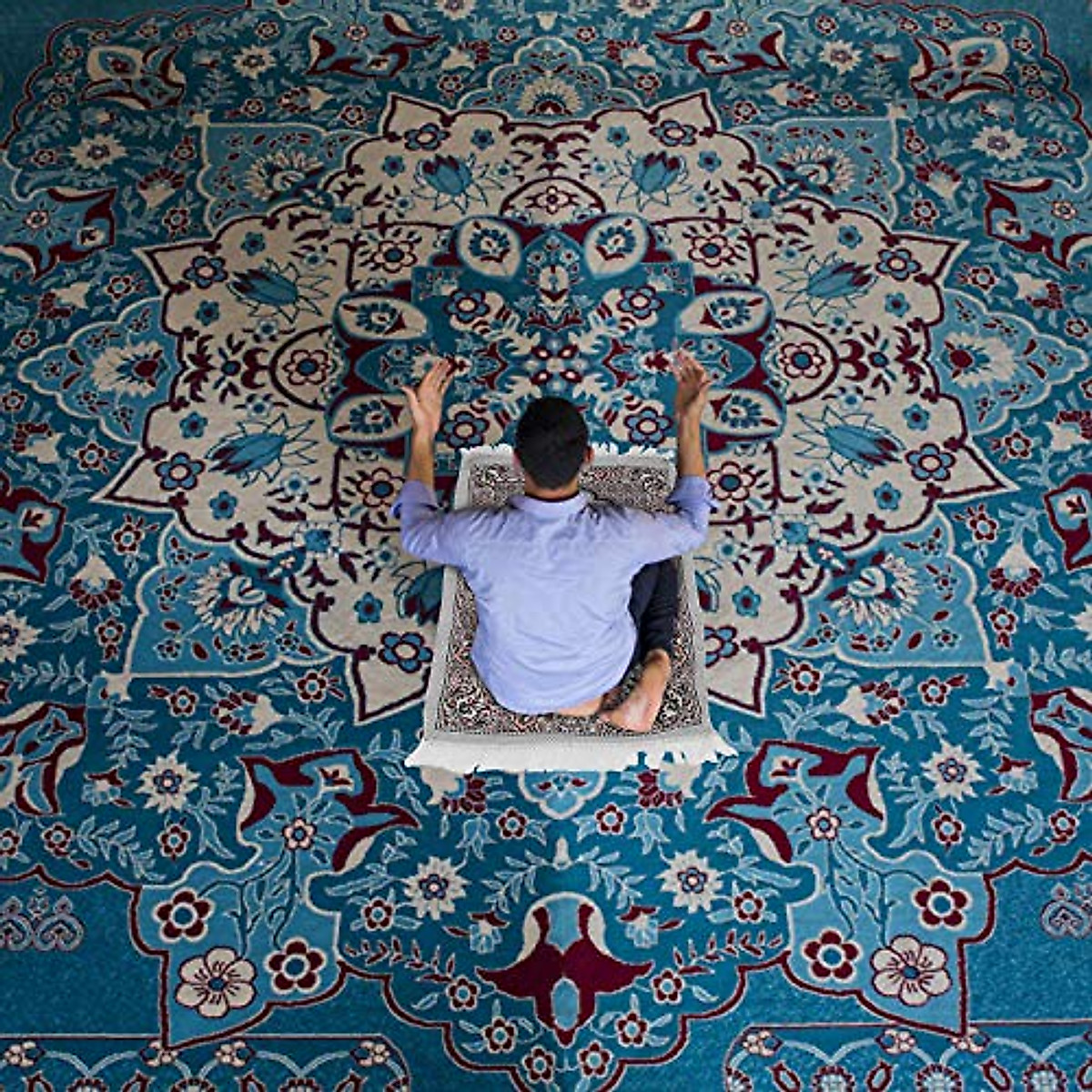 ABOOFAN 1 Pc Muslim Prayer Mat Mosque Comfortable Prayer Rug Portable Prayer Rug