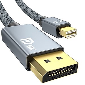 ULT-WIIQ 8K Mini DisplayPort to DisplayPort Cable 6.6ft, Mini DP to DP 1.4 Cable, Support 8K@60Hz, 4K@144Hz, 2K@240Hz, Gold-Plated Thunderbolt 2 to DP Cord for MacBook Air/Pro, Surface Pro, Monitor