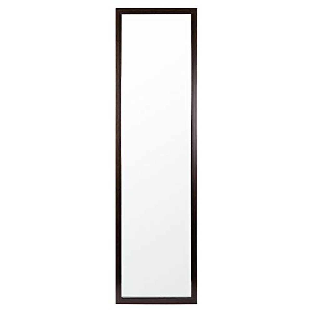 Truu Design Over-The-Door Classic Full Length Mirror,12 x 48 inches, Dark Wood, Wall Mounted Mirror, Large Body Mirror with Rectangular Framed for Bedroom Bathroom Living Room Décor