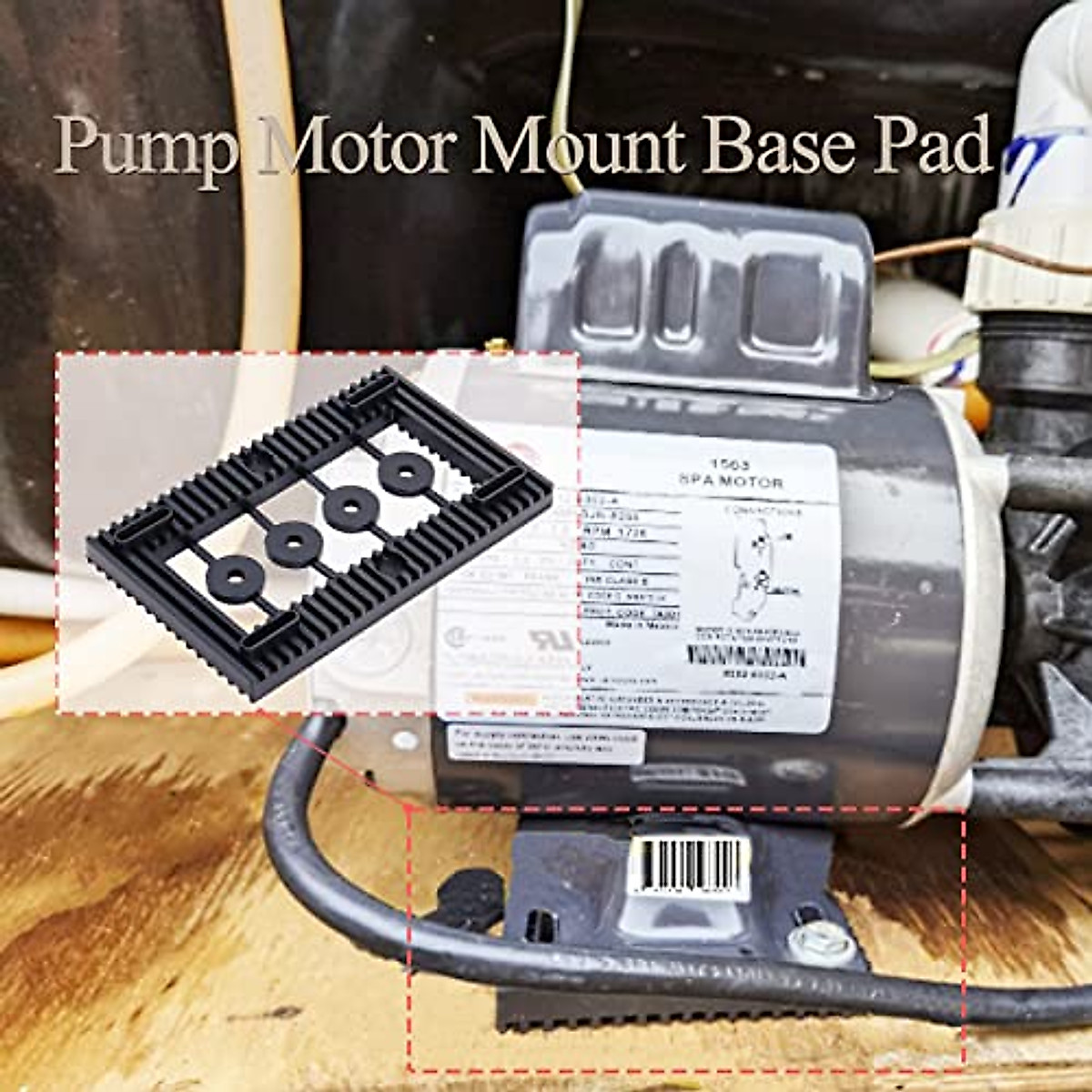 Swess Pool Pump Pad Anti-Vibration Hot Tub Pump Motor Mount Base Pad for Quiet Effectively Reduce Noise 95% Rubber