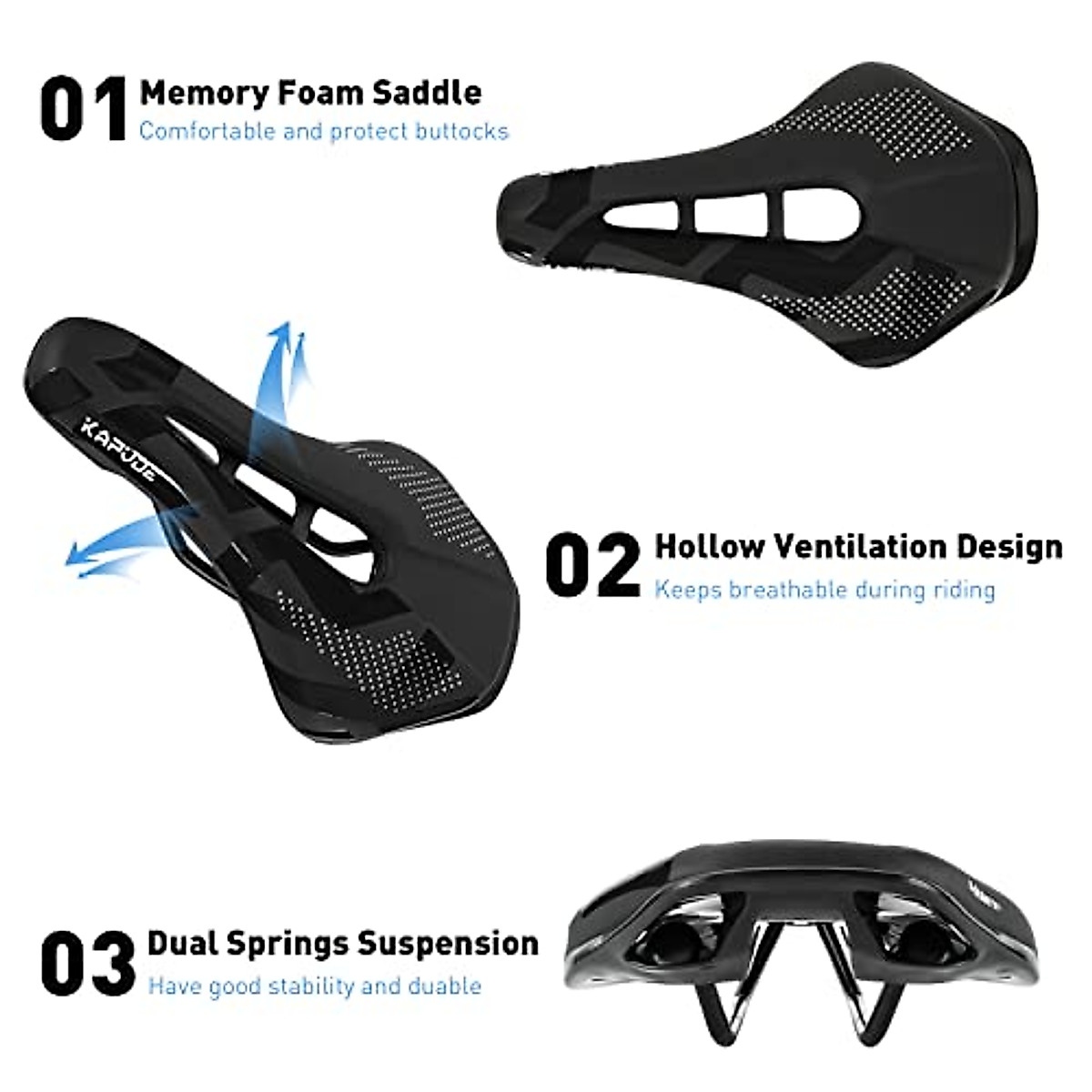 KAPVOE Mountain Bike Seat Bicycle Saddle Comfortable Memory Foam Cushion for MTB BMX Road Riding Specialized Mountain Bike Seat Bicycle Saddle Comfortable Memory Foam Cushion for MTB BMX Road Riding