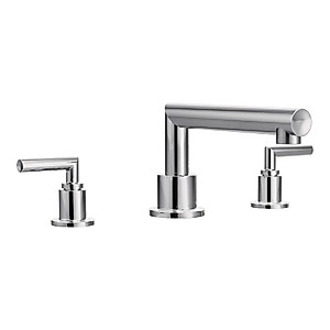 Moen TS93003 Arris 2-Handle Deck Mount Modern Roman Tub Faucet Trim Kit, Valve Required, Chrome