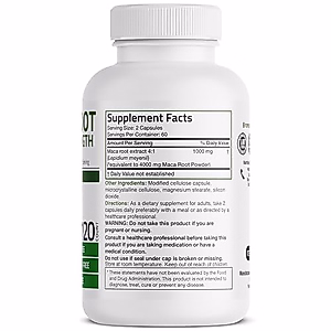 Bronson Maca Root Extra Lepidium Meyenii, Non-GMO, 120 Vegetarian Capsules