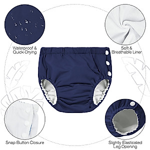 Durio Reusable Swim Diapers Washable Baby Swim Diaper Unisex Infant Toddler Swimming Diapers B Green & Blue 2-3T