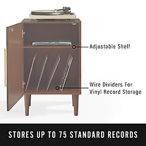 Crosley Furniture Everett Player Stand with Storage for Vinyl Records, Mahogany