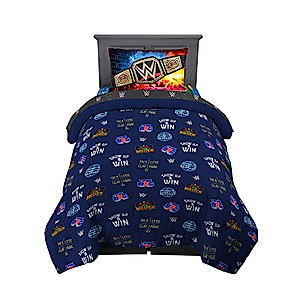 Franco Kids Bedding Super Soft Comforter and Sheet Set, 4 Piece Twin Size, WWE
