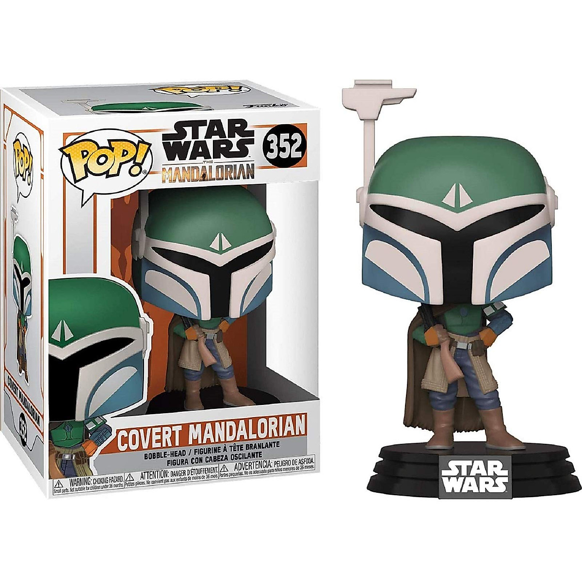 POP Star Wars: The Mandalorian - Covert Mandalorian Funko Pop Vinyl Figure (Bundled with Compatible Pop Box Protector Case), Multicolored, 3.75 inches