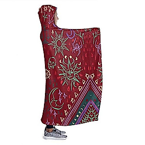 Hooded Blanket Mollymauk'S Coat, Front Panels Comfortable Throw Blankets For Four Seasons Anti-Pilling Flannel Wearable Blanket Suitable For Sofa Blankets For Adults And Children, Bed Blankets 60"X50