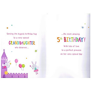 Regal Publishing Juvenile Birthday Card Age 5 Granddaughter - 9 x 6 inches -