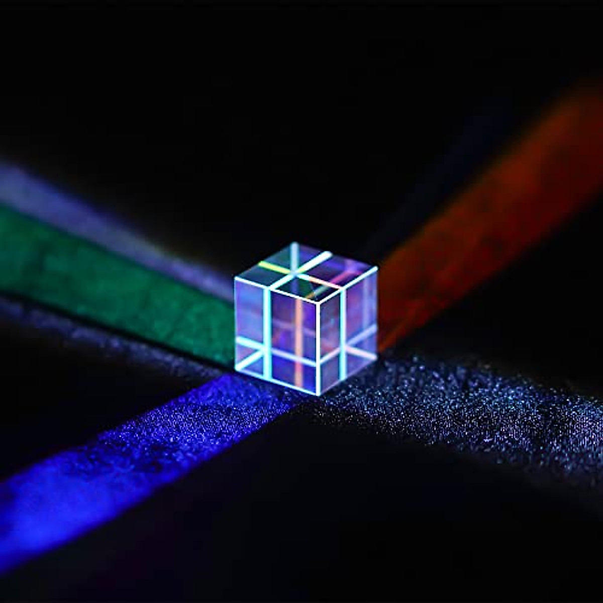 25mm Optical Glass X-Cube Prism RGB Dispersion Prism Physics and Decoration Light Spectrum Educational Model Photography Props