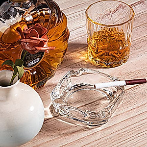 ZKKD Glass Ashtray, Home Ashtrays for Cigarettes, Outdoor Ashtray for Weed, Cigar Cool Ashtrays Cute Ashtray Square Transparent