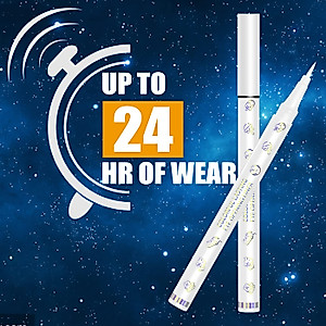 DekRion White Eyeliner & Black Eyeliner Set, Waterproof Liquid Eyeliner Quick Drying Long-lasting Eye Liners for Women Makeup Tool Easy To Use Eyeliner Liquid Set