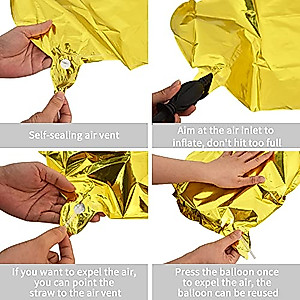 TONIFUL 40 Inch Large Gold Letter O Balloons Helium Balloons,Foil Mylar Big Balloons for Birthday Party Anniversary Supplies Decorations