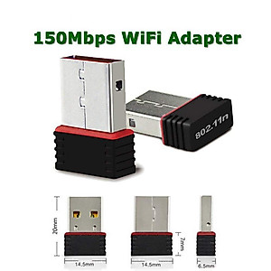 Zibo Mini USB Wifi Wireless Adapter, 150Mbps, Supports Windows XP, Vista, 7, 8 and Linux