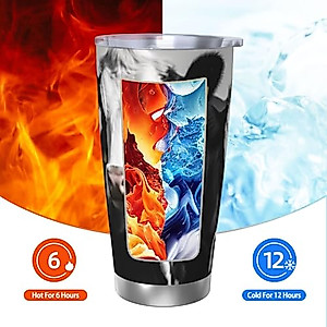 Black White Cows Tumbler with Lid and Straw 20oz Stainless Steel Car Cup for Hot and Cold Drinks, Double Wall Insulated Travel Coffee Mug Reusable Drink Thermos Cup Birthday Gifts