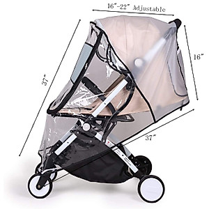 iCookii Stroller Rain Cover for Uppababy, Raincover for Bugaboo, Raincover for Baby Jogger, Pushchair Pram Waterproof Dustproof Rain Cover for Baby Stroller Baby Travel Weather Shield Accessory